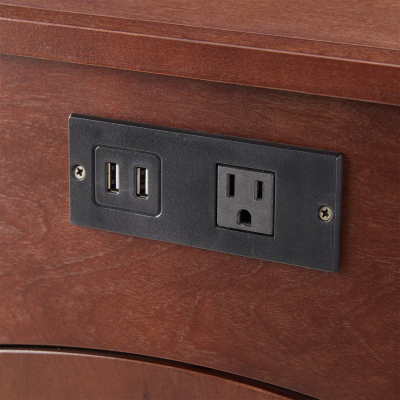 Alcott Hill® Traditional End Table With Charging Station, Storage And ...