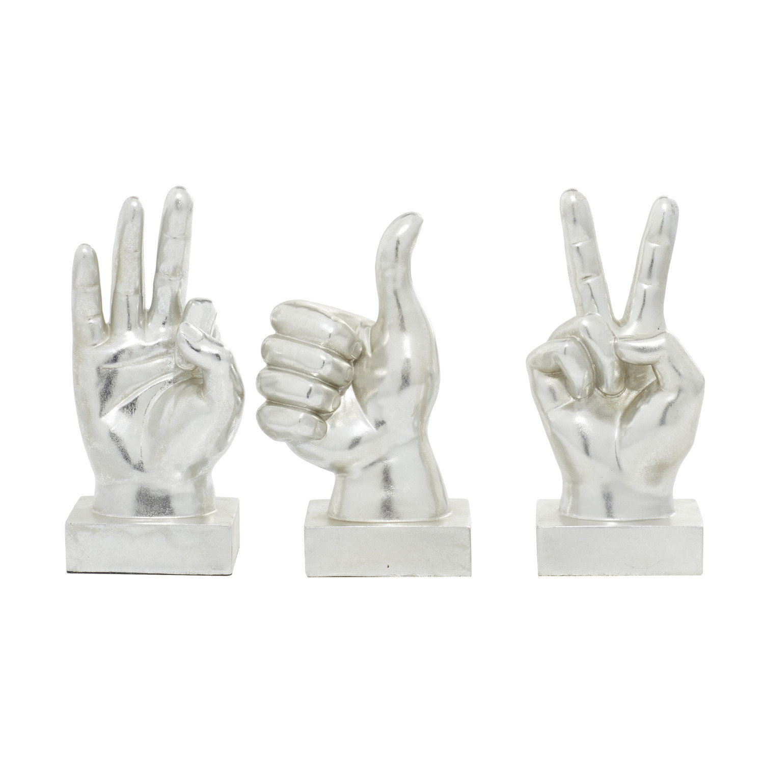 Ivy Bronx Domien Modern Traditional Hand Sign 3 Piece Figurine Set ...