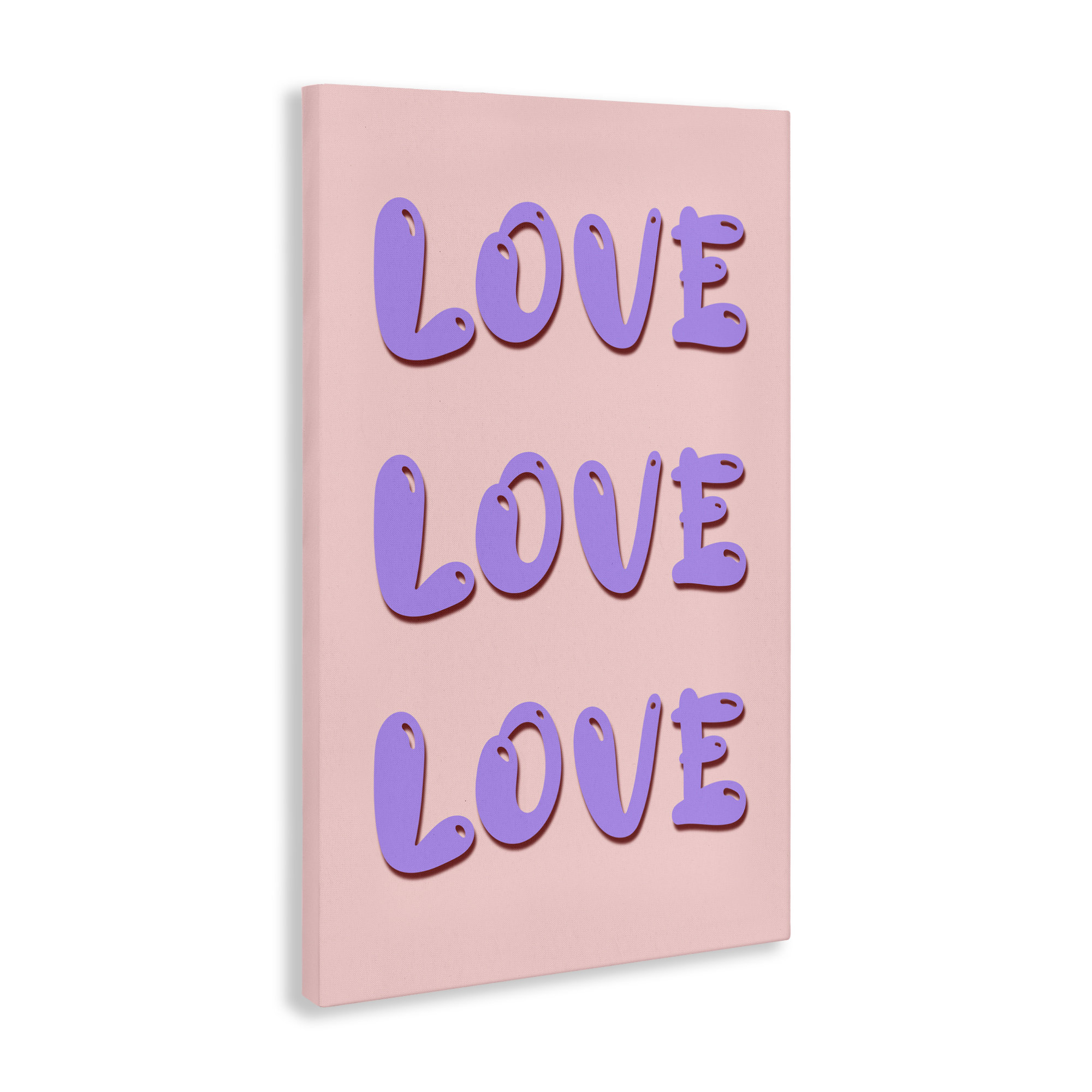 Dakota Fields Love Bubble Lettering Canvas, design by Pooja Dave | Wayfair