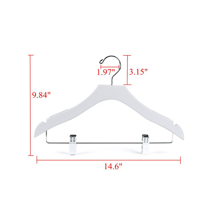 Quality Hangers Wood Non-Slip Hangers With Clips - Wayfair Canada