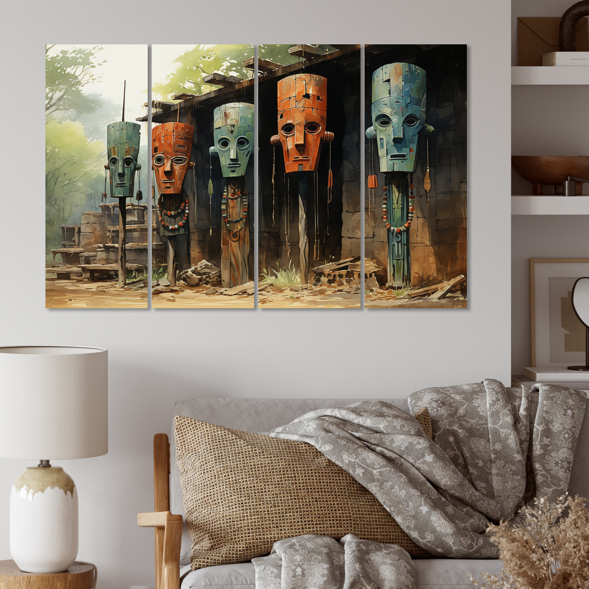 Design Art African Tribes Dogon Mask II - African Tribes Metal Wall Art ...