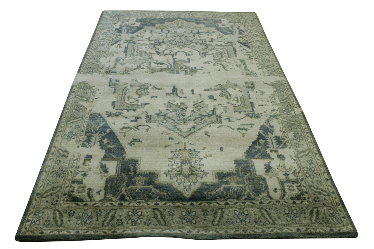 Isabelline Meigo One-of-a-Kind 5.10x7.11 Area Rug Beige | Wayfair