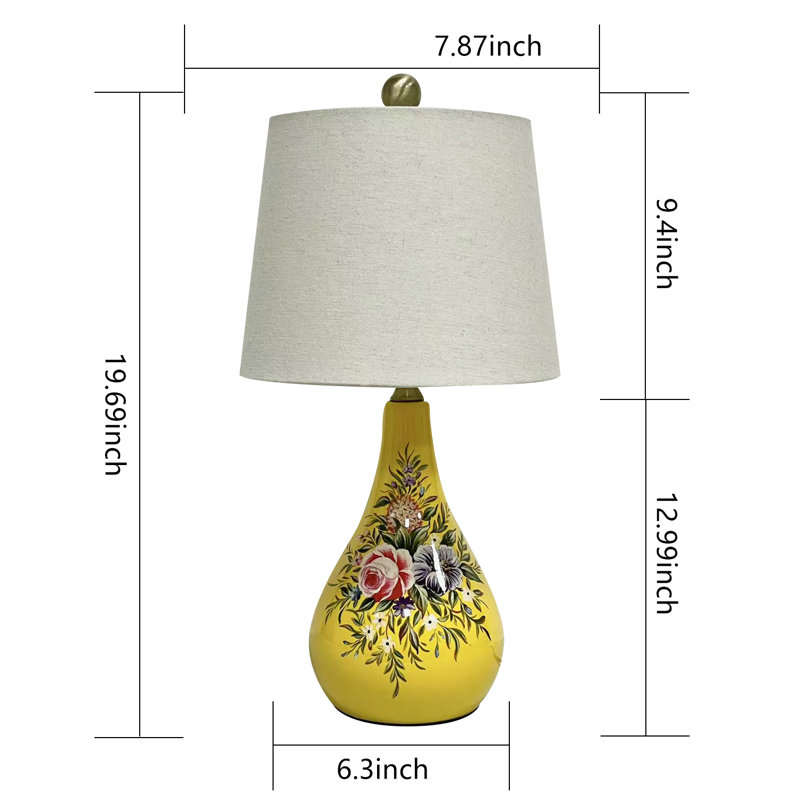 Alcott Hill® TMP004 Hand-Painted Ceramics Table Lamp Without Bulb（1 Pcs ...