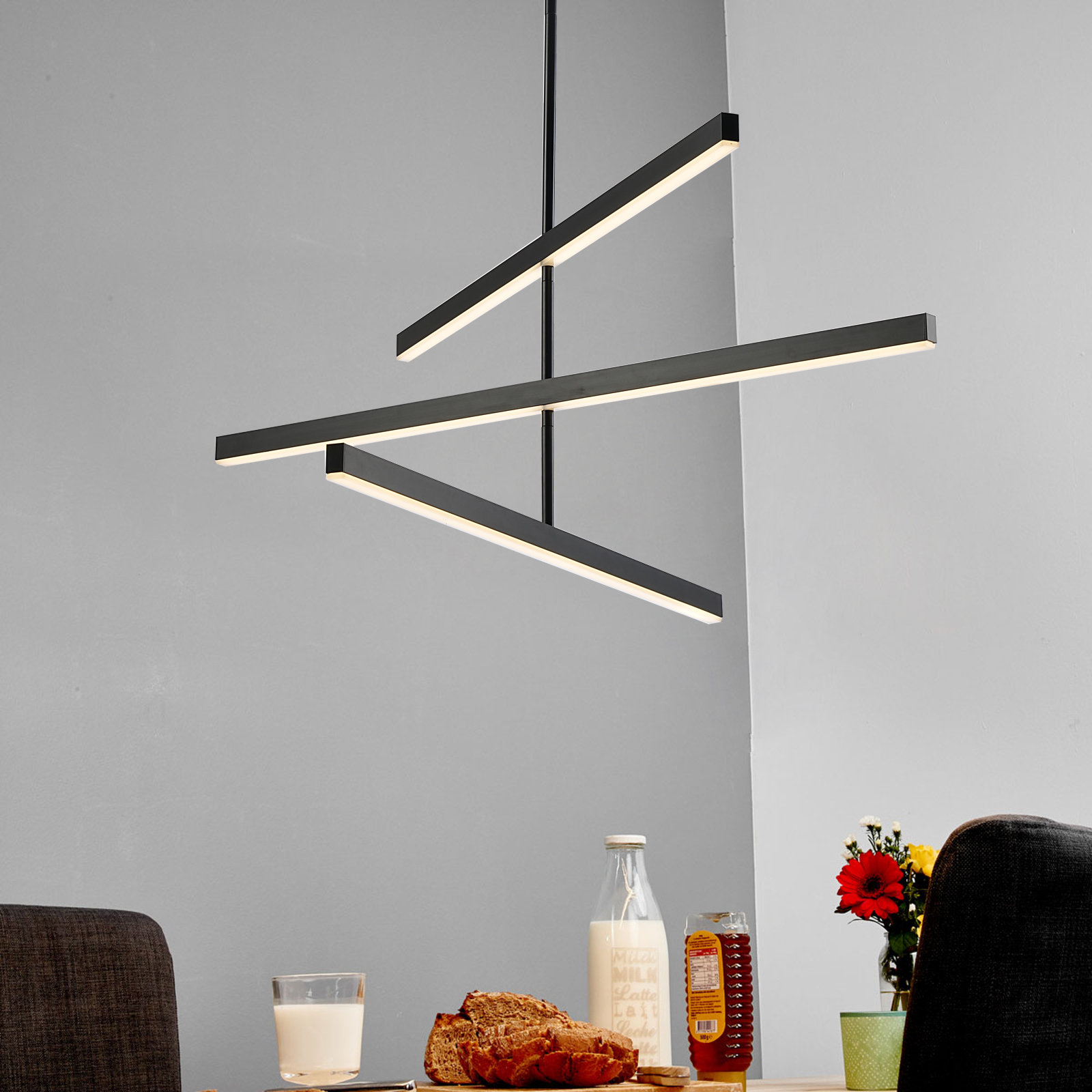 Orren Ellis Brader 3 - Light 56 " Modern Linear LED Chandelier | Wayfair