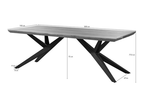 Massivmoebel24 Solid Wood Dining Table | Wayfair.co.uk