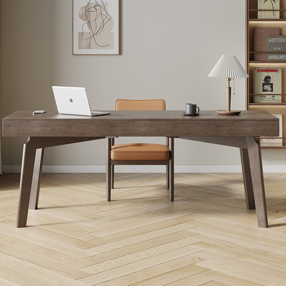 Furnire Lewi 70.87" Tan Rectangle Solid Wood Desks - Wayfair Canada