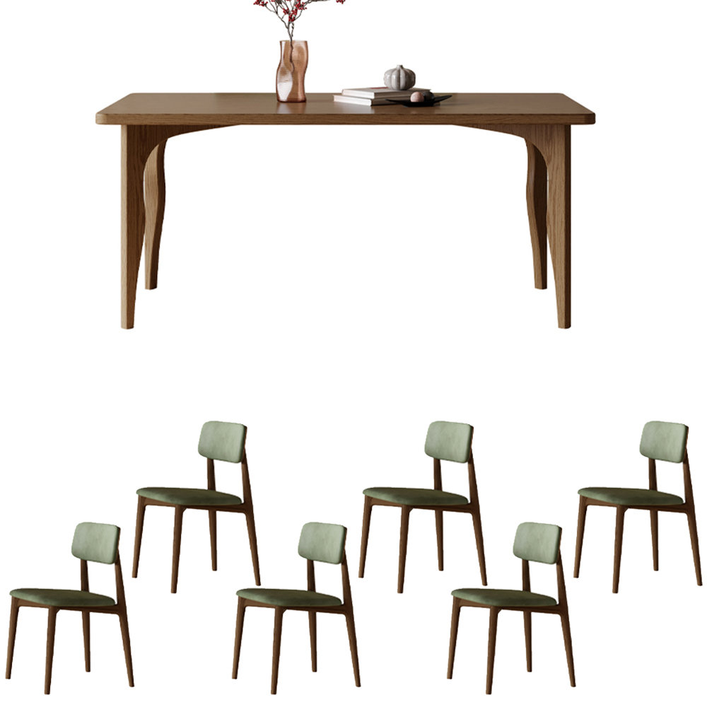 Sleek Surface Designs Solid wood simple dining table set | Wayfair