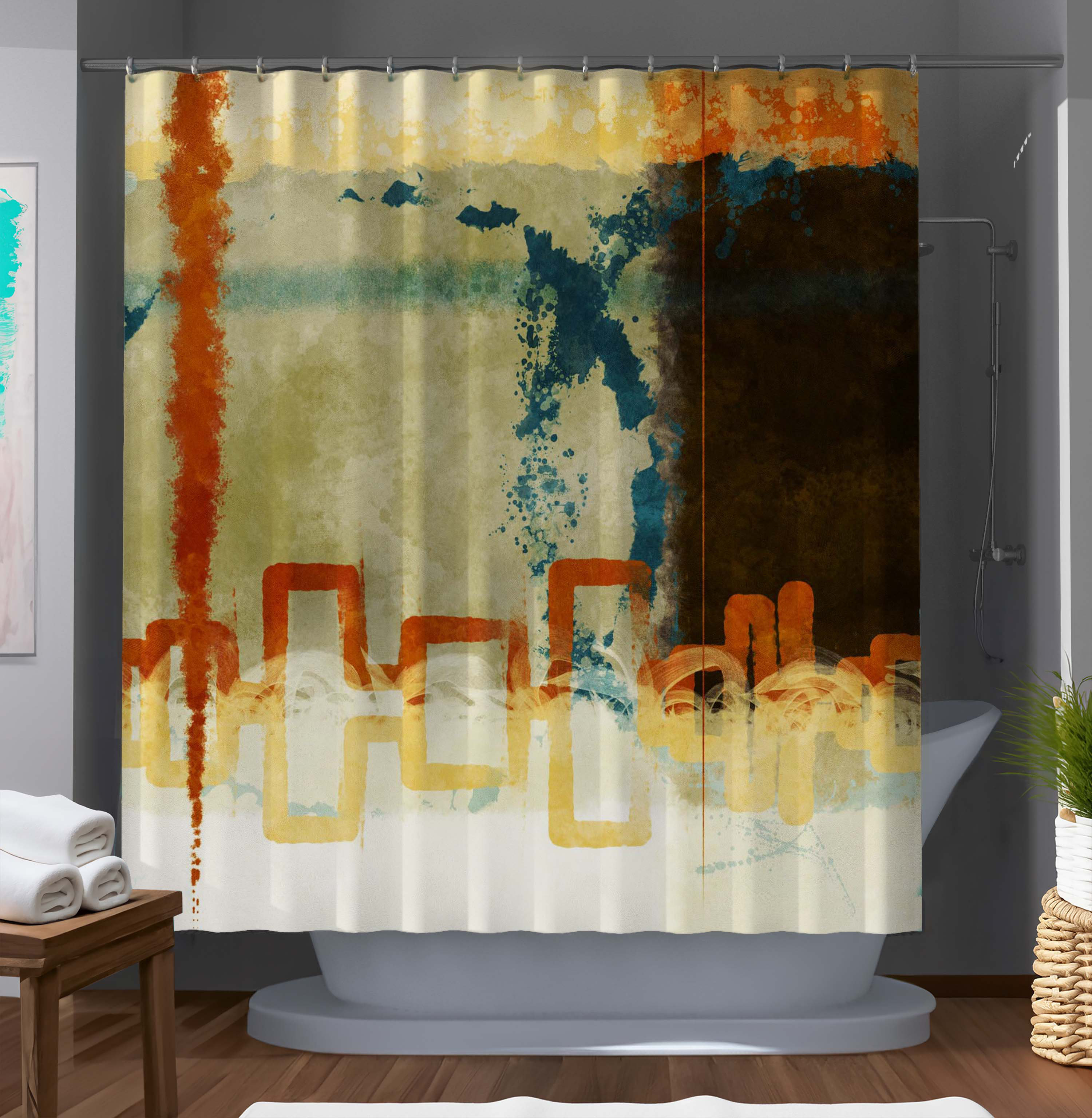 East Urban Home Brazeal Abstract Shower Curtain | Wayfair