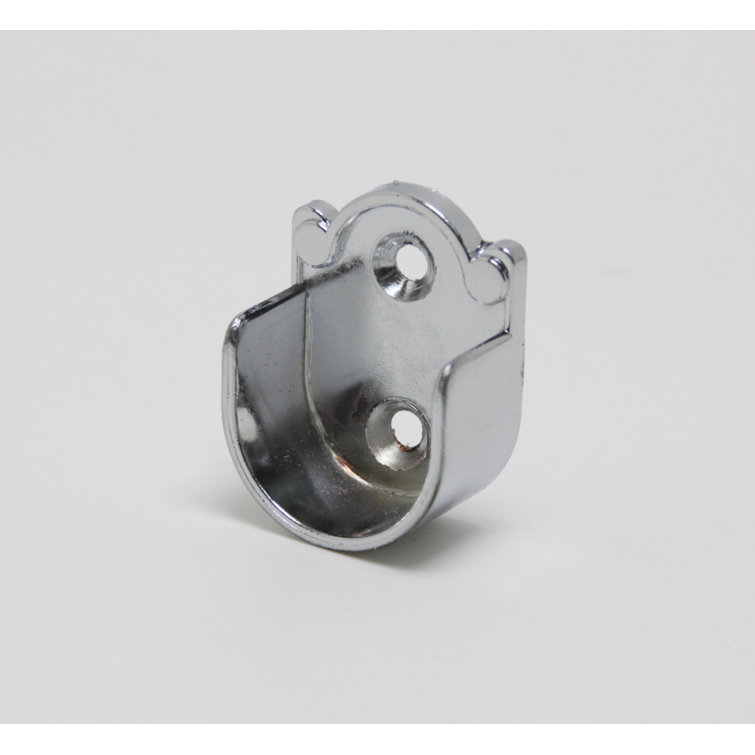 WFX Utility™ Set of 2 Oval Closet Rod End Supports, Polished Chrome ...