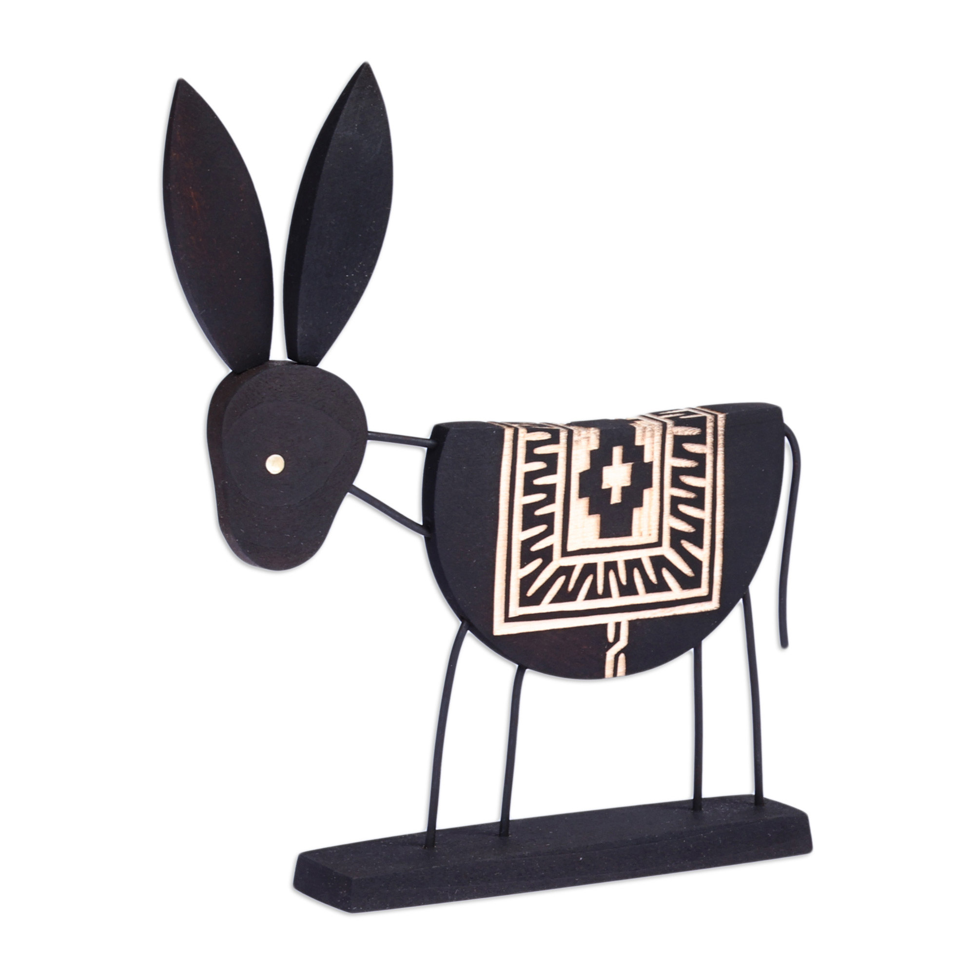 Bungalow Rose Handmade Donkey Shadows Wood Sculpture | Wayfair