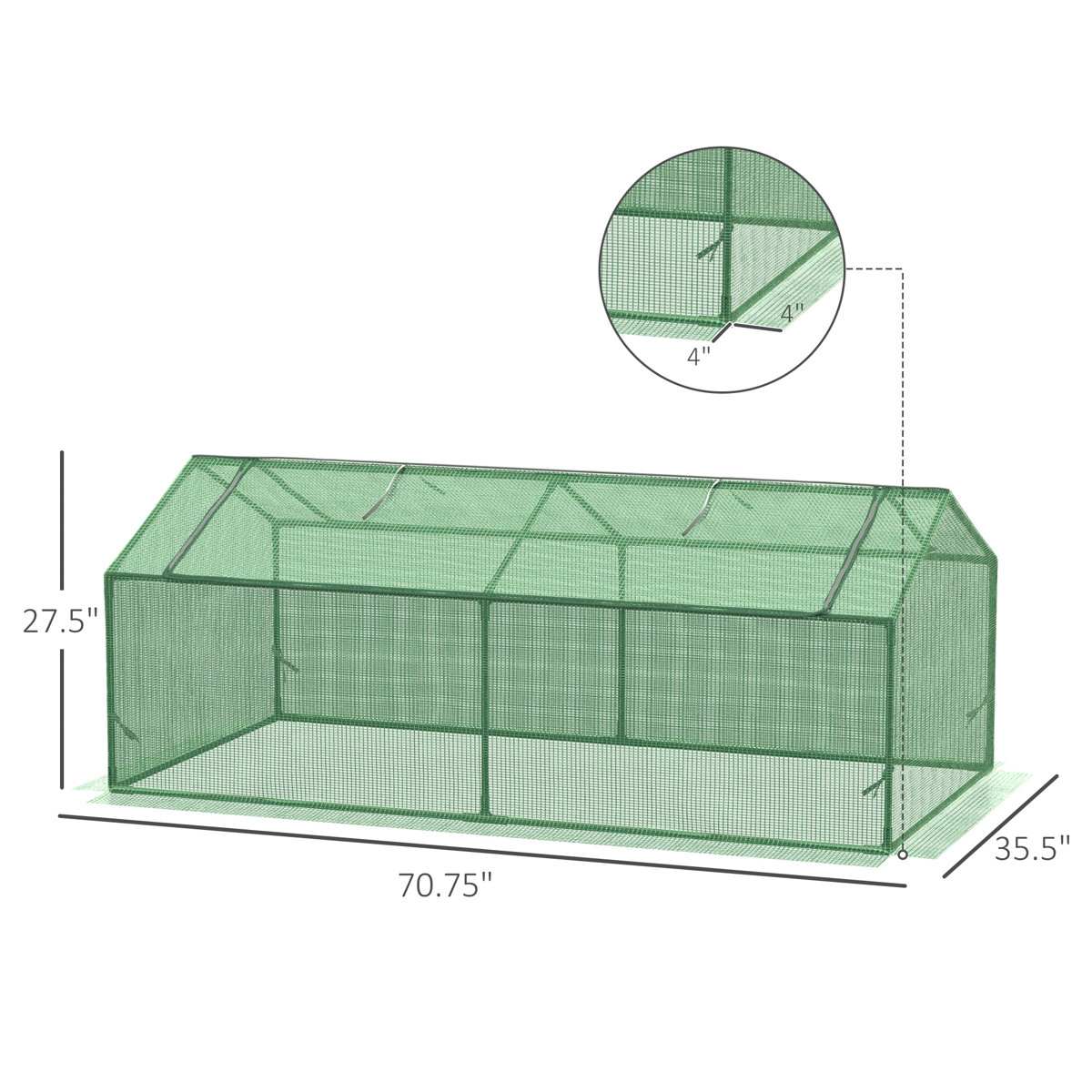Outsunny 71" x 36" x 28" Mini Greenhouse Portable Hot House for Plants ...