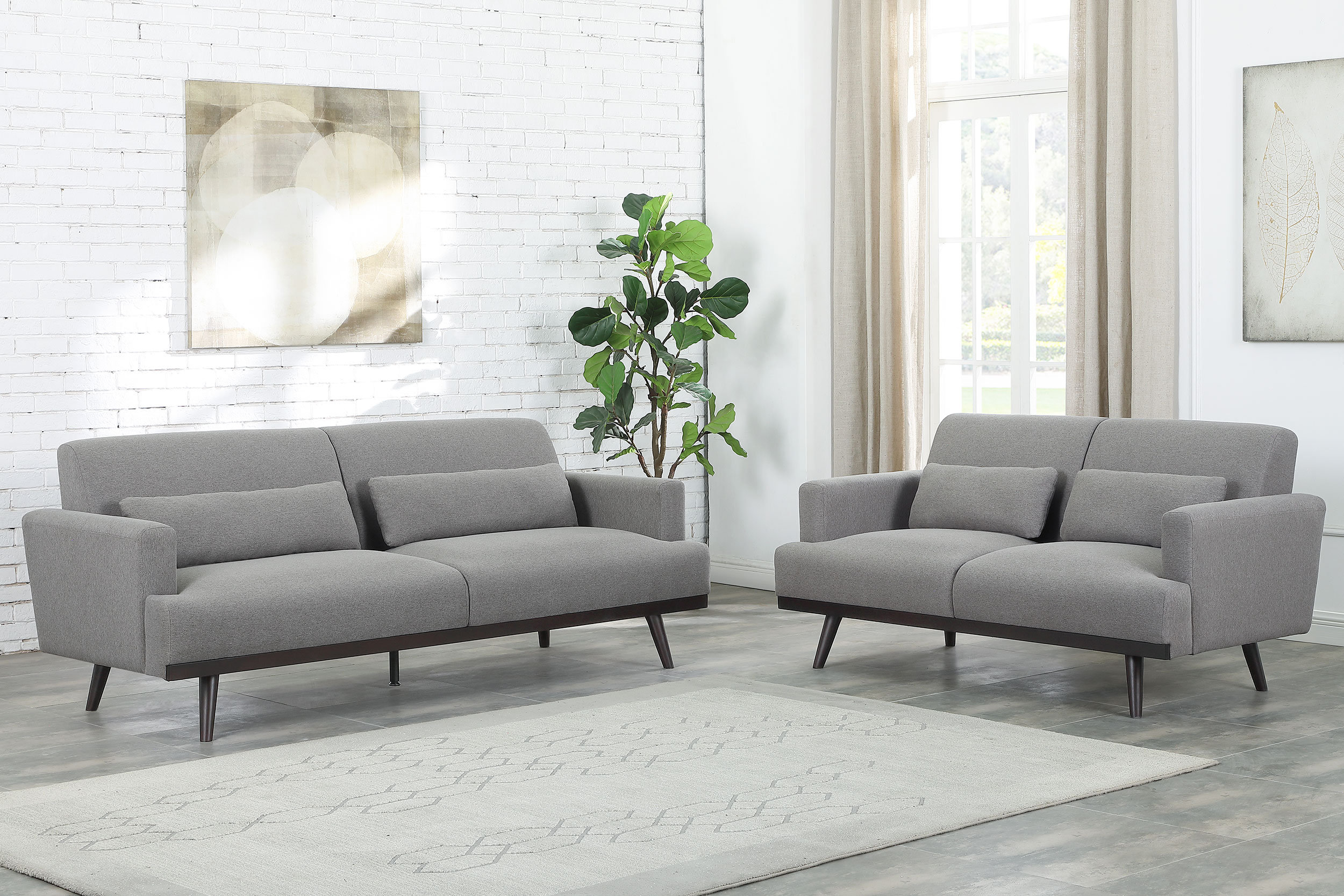 Alma Blake 2-Piece Upholstered Track Arm Sofa Set Sharkskin | Wayfair