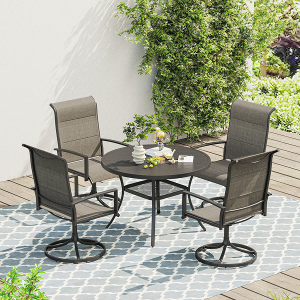 HAK 5 Pieces Patio Round Table Outdoor Dining Set & Reviews - Wayfair ...