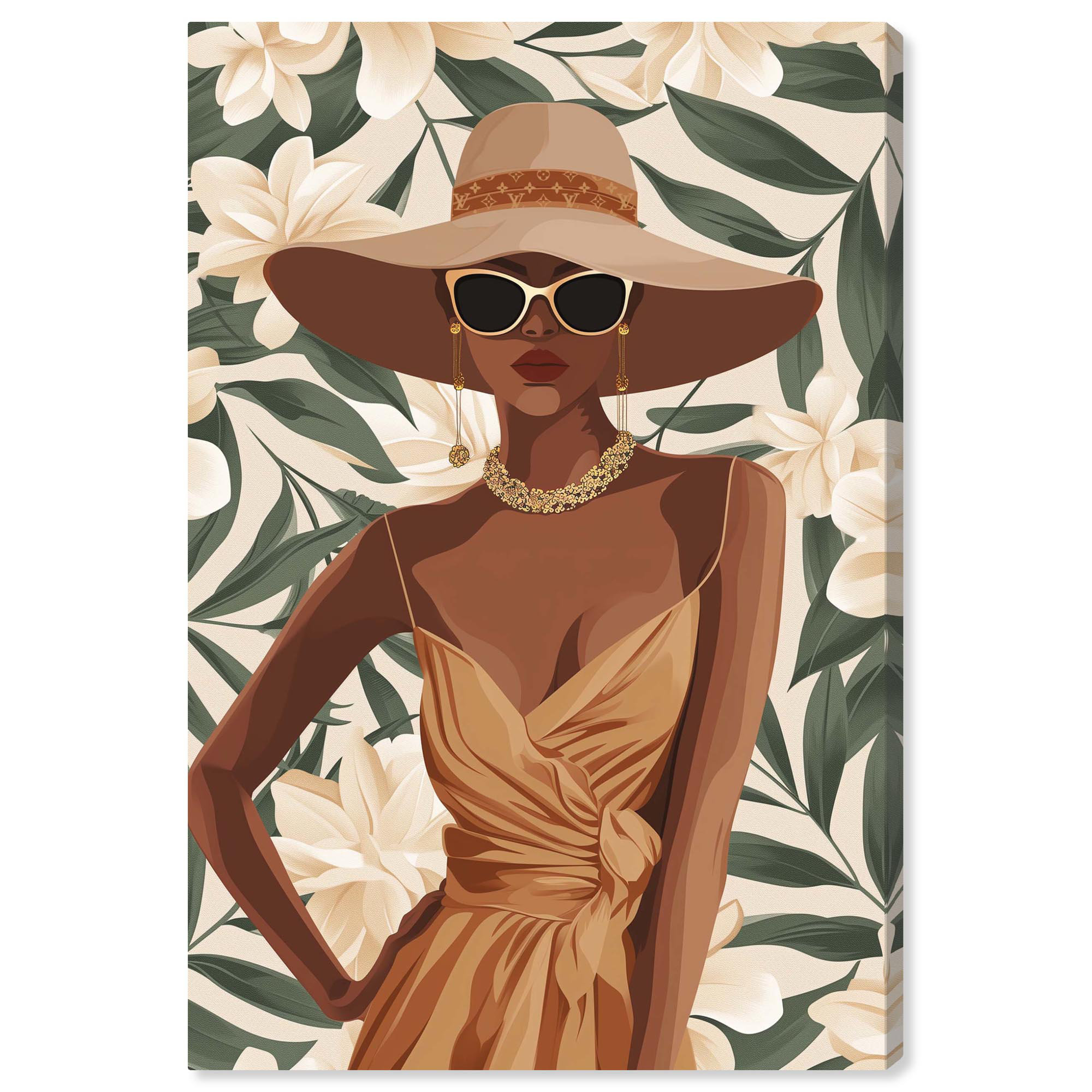 Art Remedy Floral Queen II Canvas Tropical Glam Protraits by Art Remedy ...