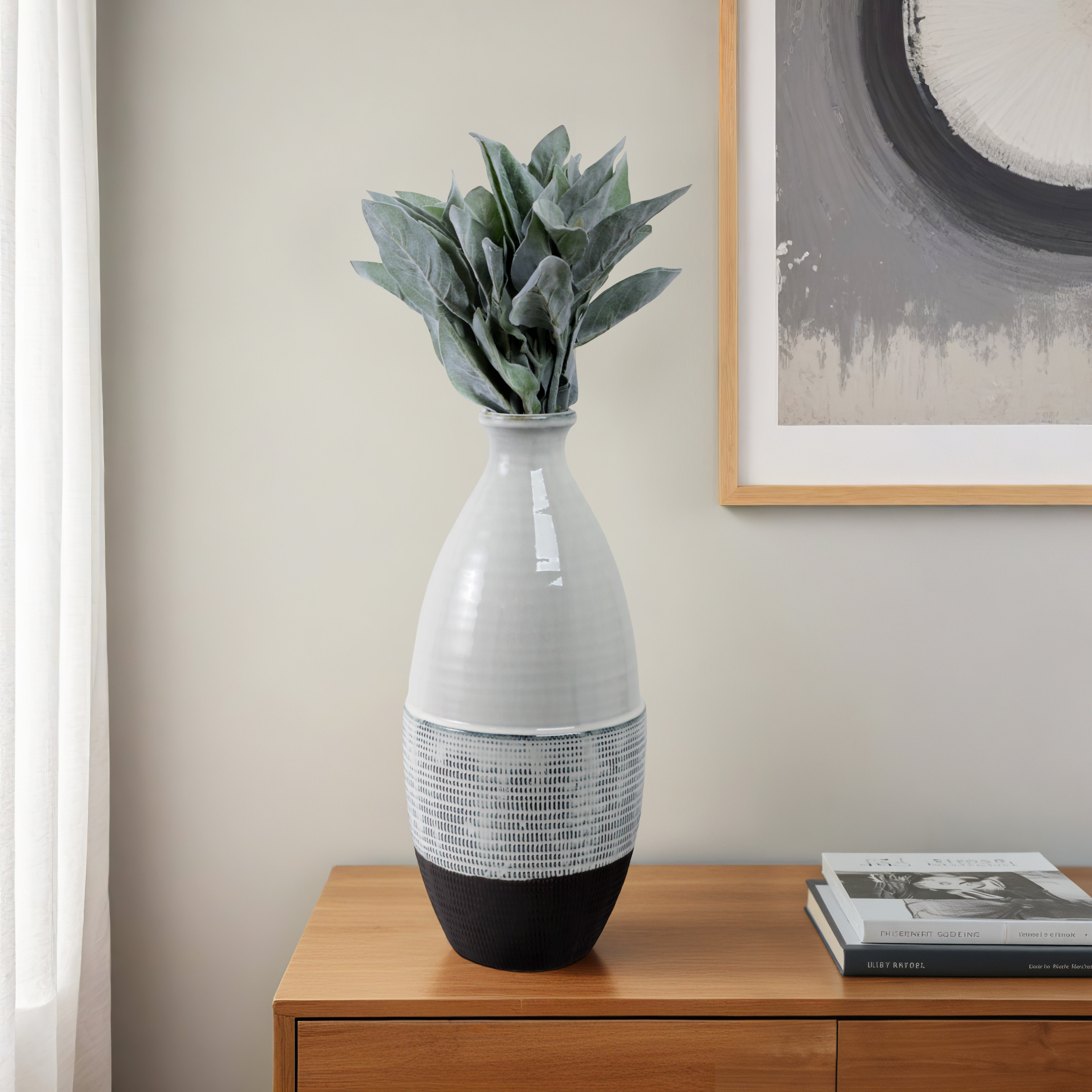Dakota Fields Textured Bottom Vase, Grey | Wayfair