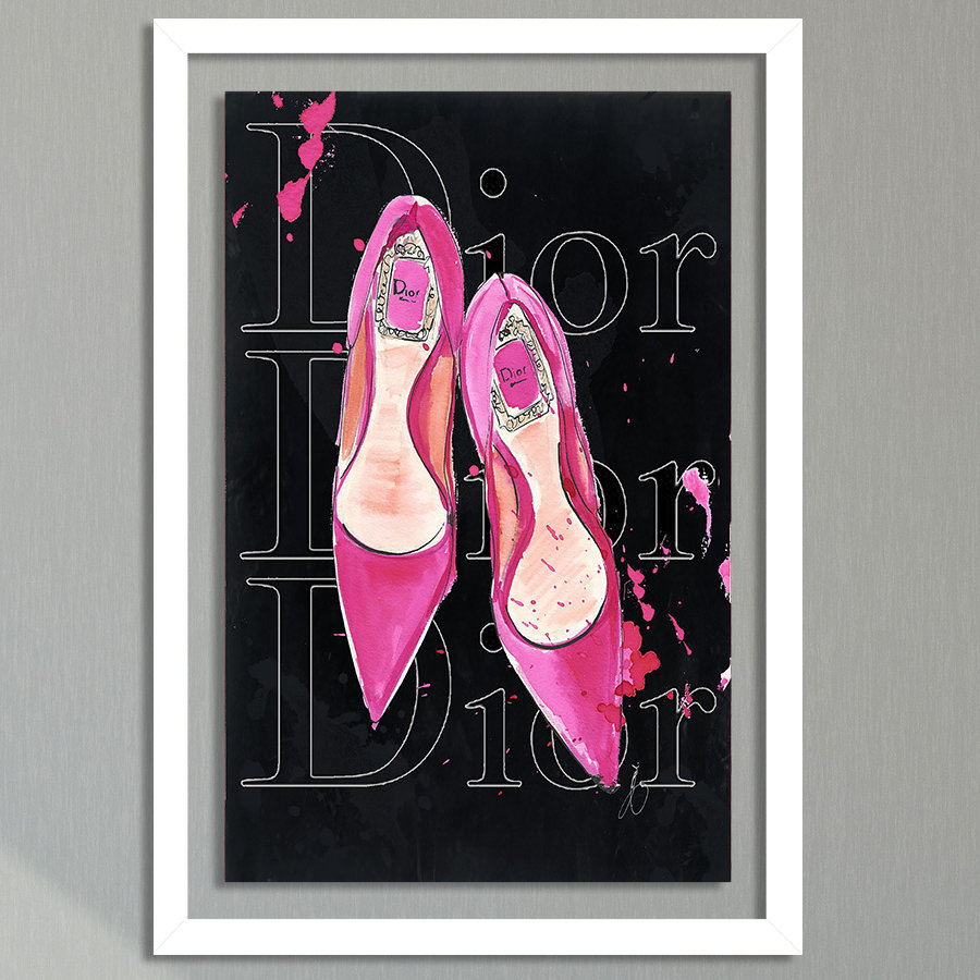 Picture Perfect International 'B Pink Dior Shoes' Graphic Art Print ...