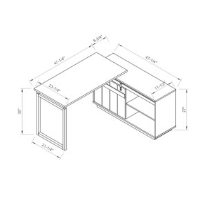 Gracie Oaks Modern L-Shaped Workstation with Sliding Barn Door ...