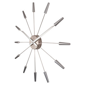 NeXtime Silver Plug Inn Metallic Spoke Wall Clock | Wayfair
