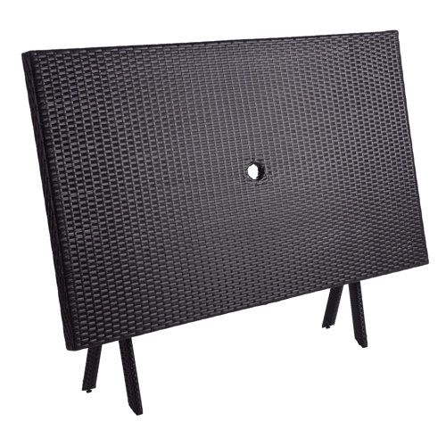 Red Barrel Studio® Ched Folding Rattan Dining Table & Reviews | Wayfair