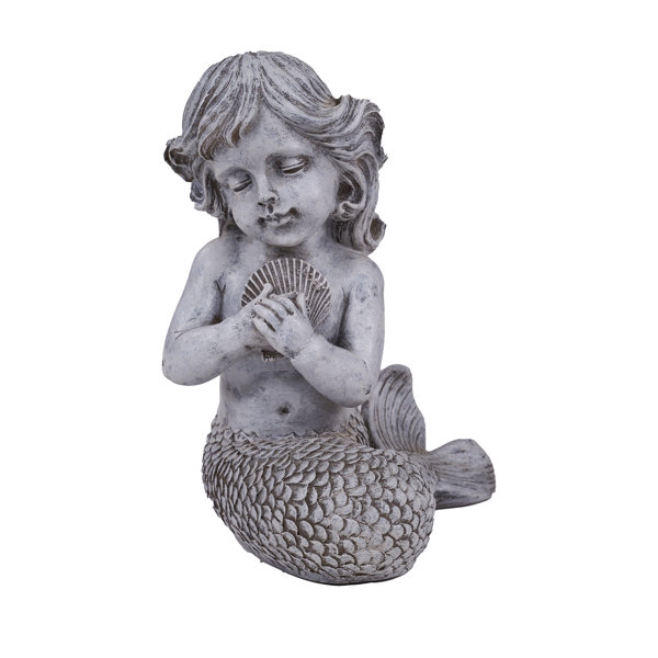 Hi-Line Gift Ltd. Mermaid Kneeling and Holding Shell Statue & Reviews ...
