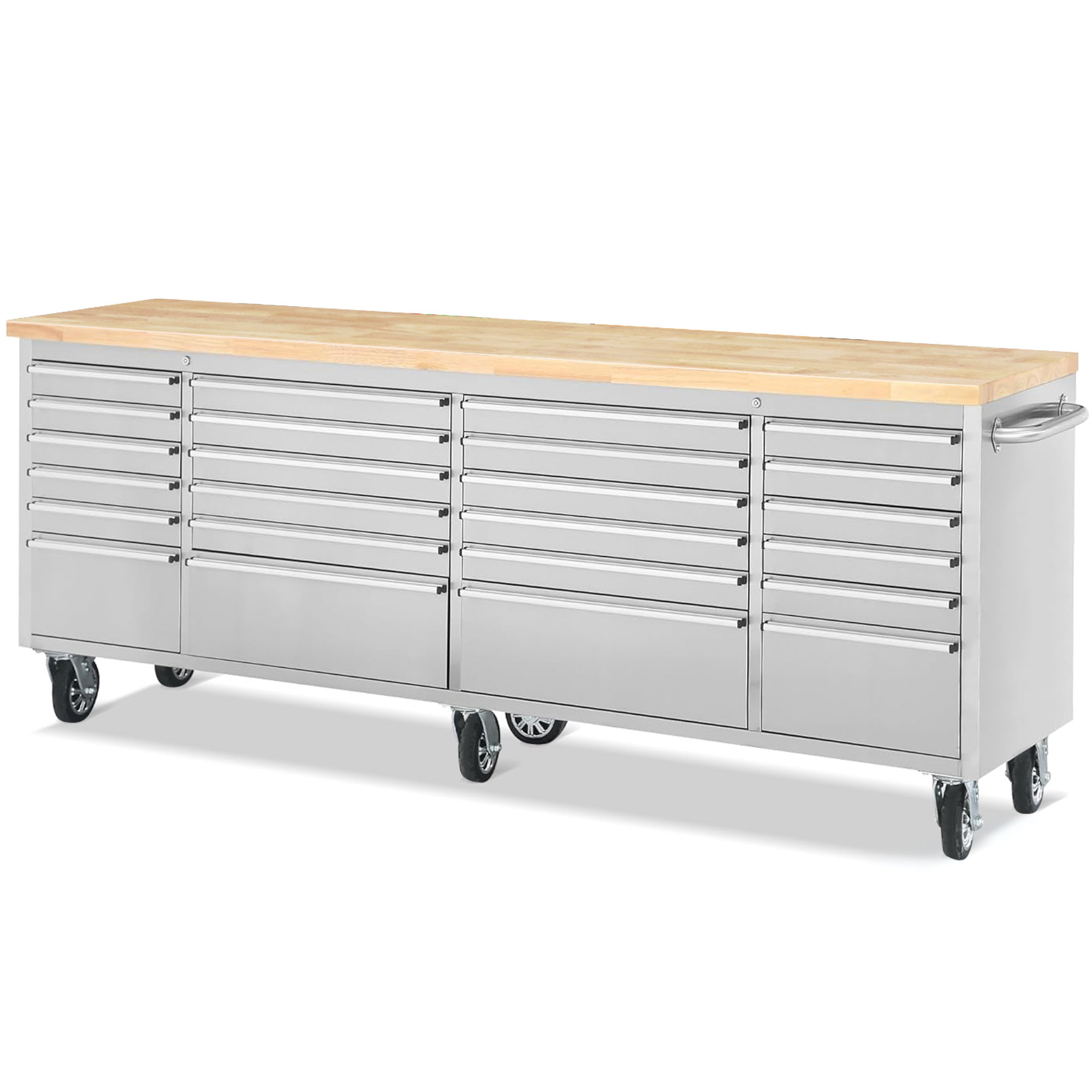 17 Stories 96-Inch Stainless Steel Rolling Tool Box with 24 Drawers ...