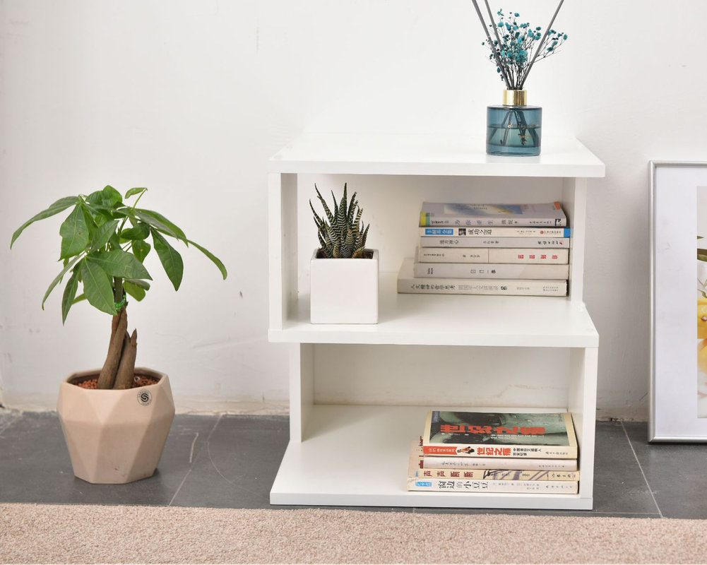 Ebern Designs Simple white double-layer household bookshelf | Wayfair