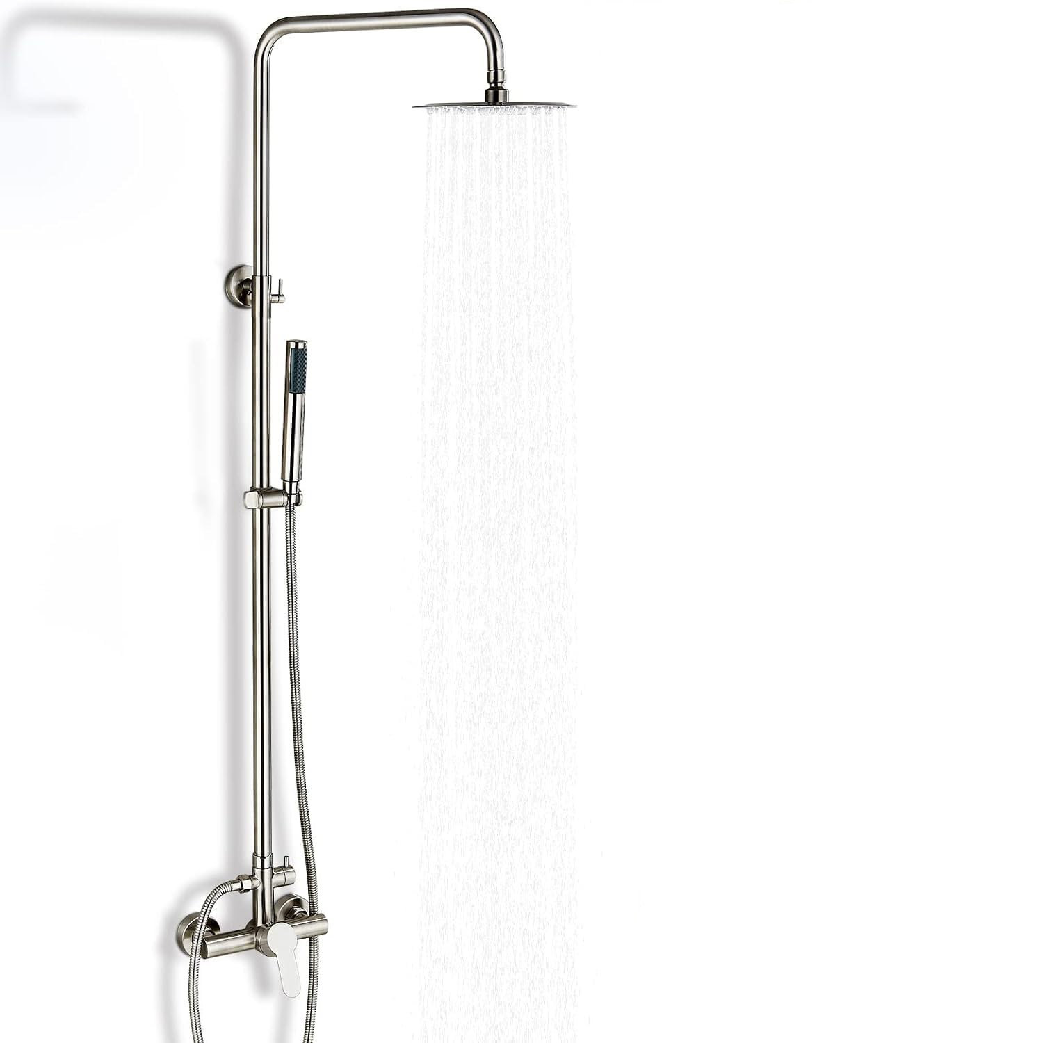 FUNDUXA Stainless Steel Wall Mounted Outdoor Shower - Wayfair Canada
