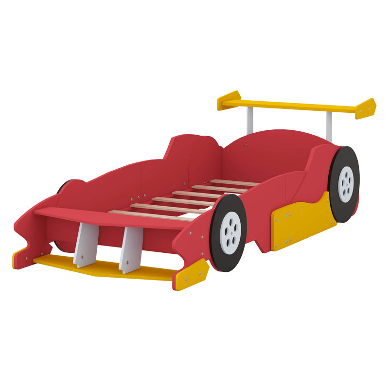 Youzi Unfinished Race Car-Shaped Platform Bed with Wheels | Wayfair