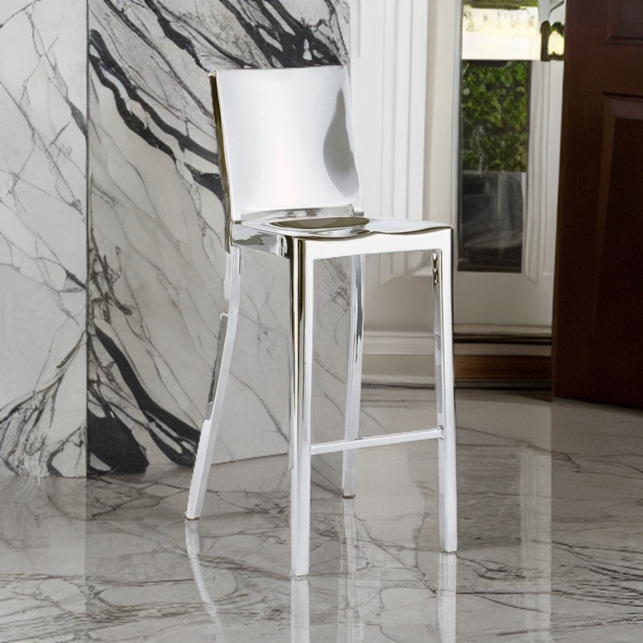 paj interiors Bronx 24.5'' Counter Stool with Metal Frame | Wayfair