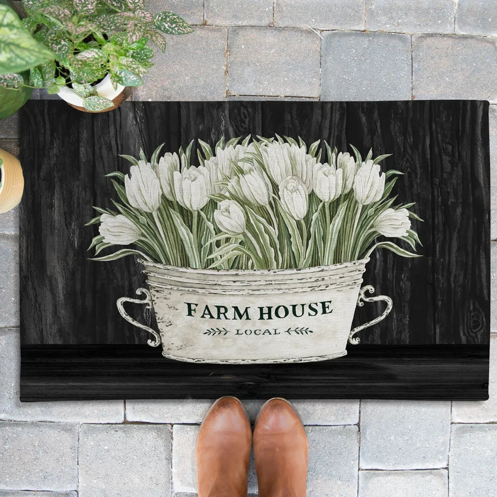 Laural Home Moody Farmhouse Tulips Outdoor Door Mat - Wayfair Canada