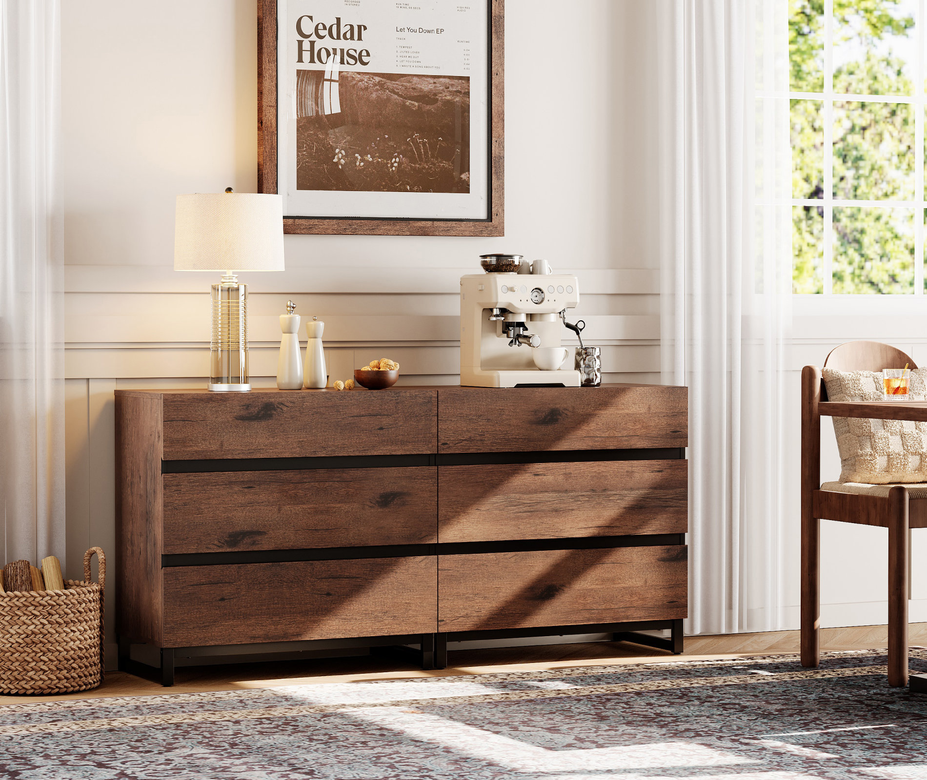 17 Stories Modern Wooden Dresser For Bedroom Or Living Room, Closet ...