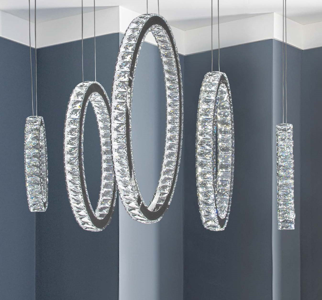 Michael Amini Solar Hoops LED Chandelier, Small | Perigold