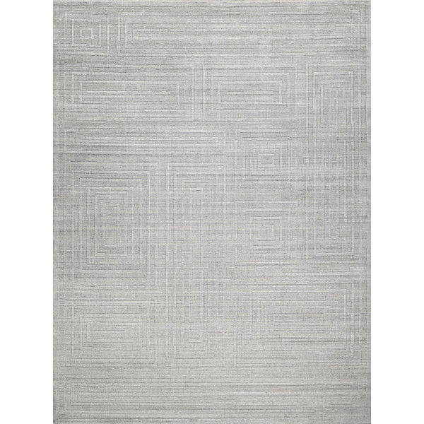 Exquisite Rugs Rectangle Castelli Geometric Hand Loomed Wool/Slik Area ...