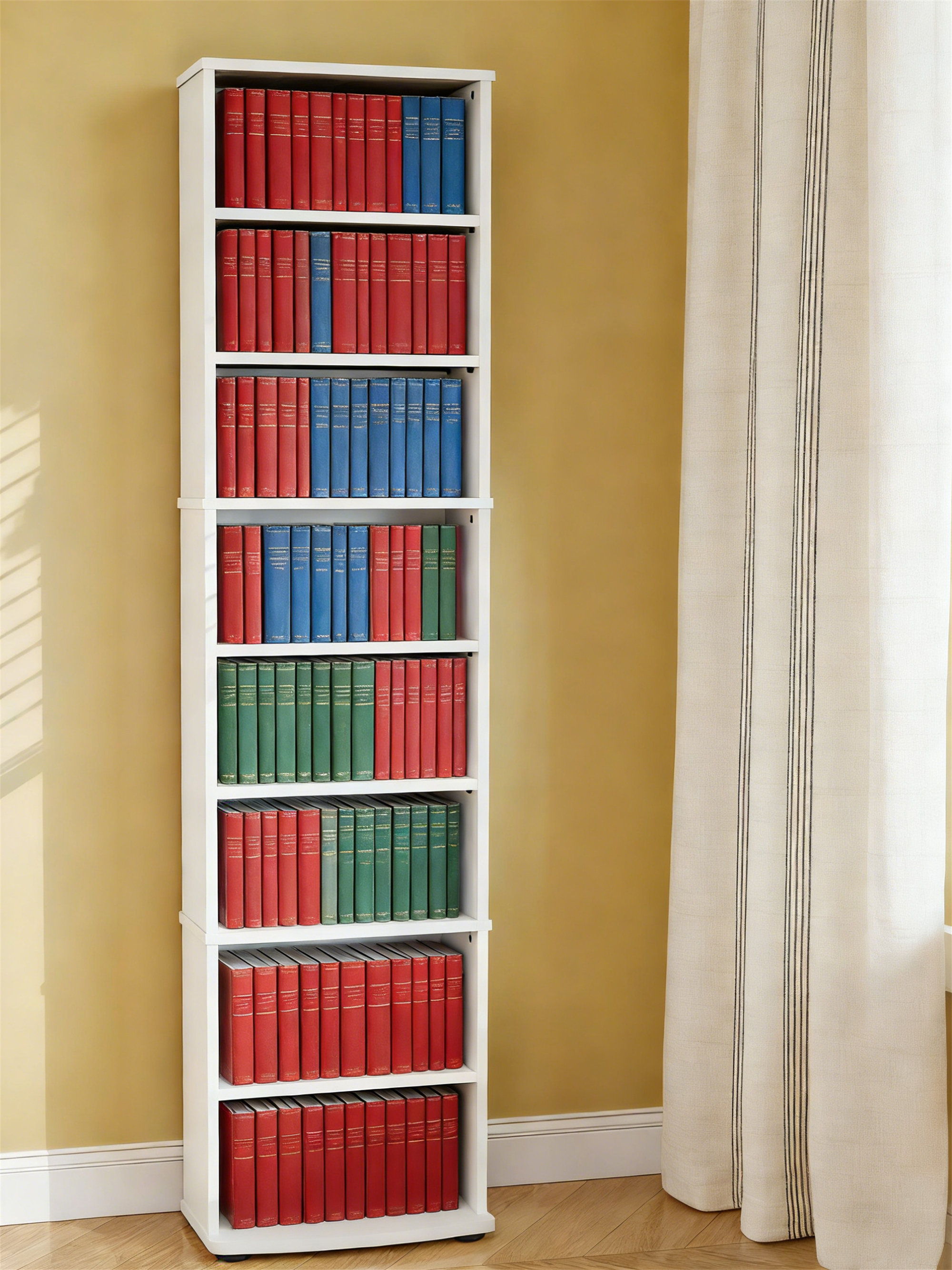 17 Stories 8-Tier Adjustable CD & DVD Storage Stand Tower, White | Wayfair