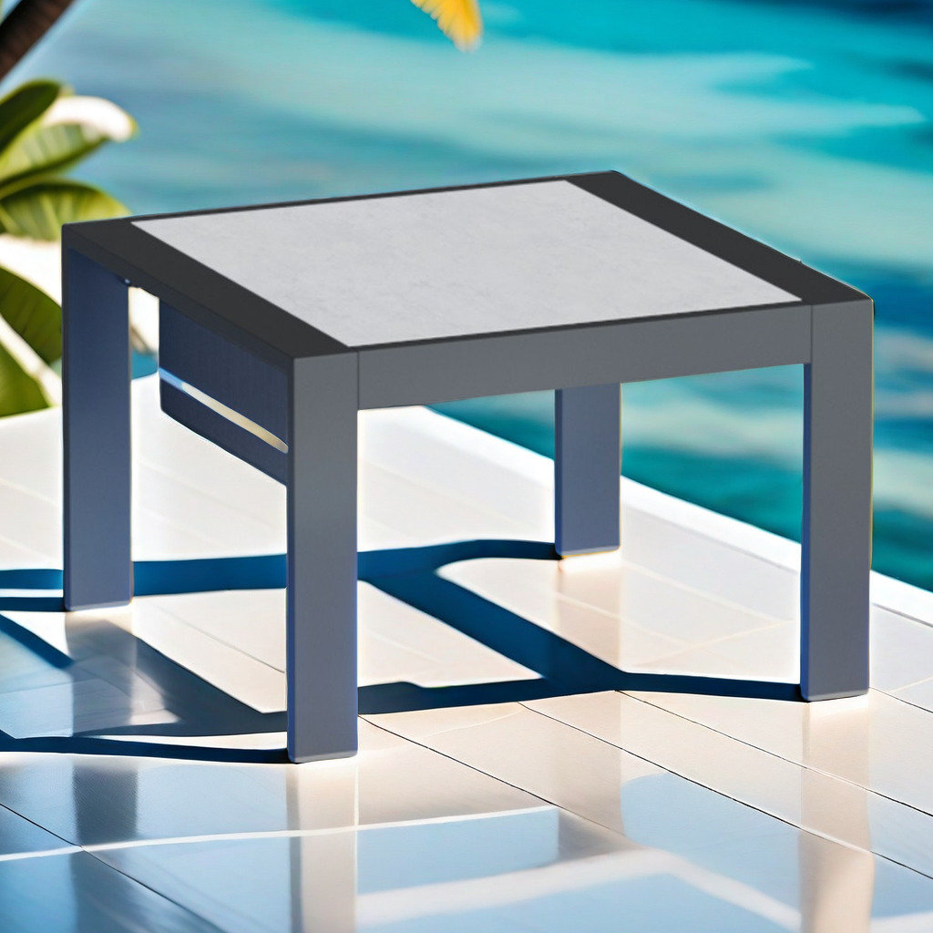 Ivy Bronx Nell Square 23.6'' L x 23.6'' W Outdoor Side Table | Wayfair