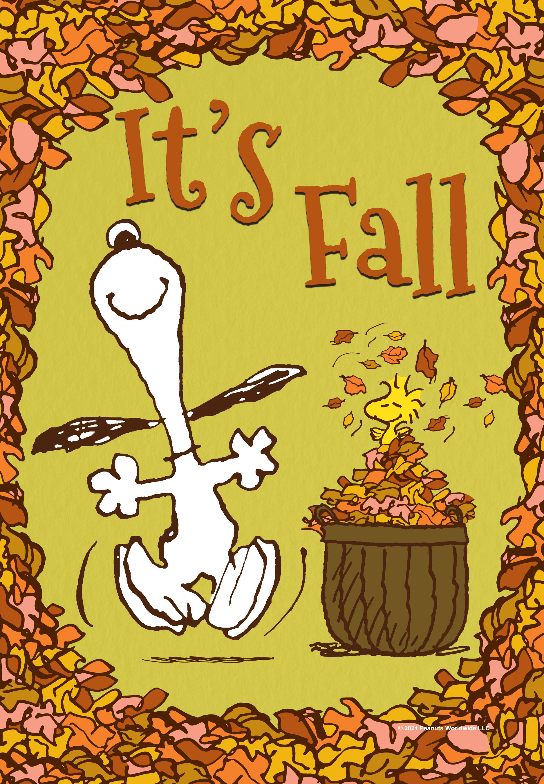 Back Yard Glory PEANUTS Snoopy and Woodstock Leaf Pile Fun Fall House ...