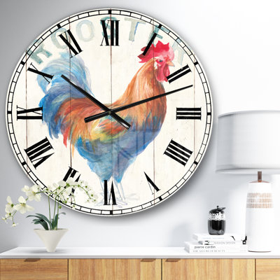 rooster wall clock with pendulum