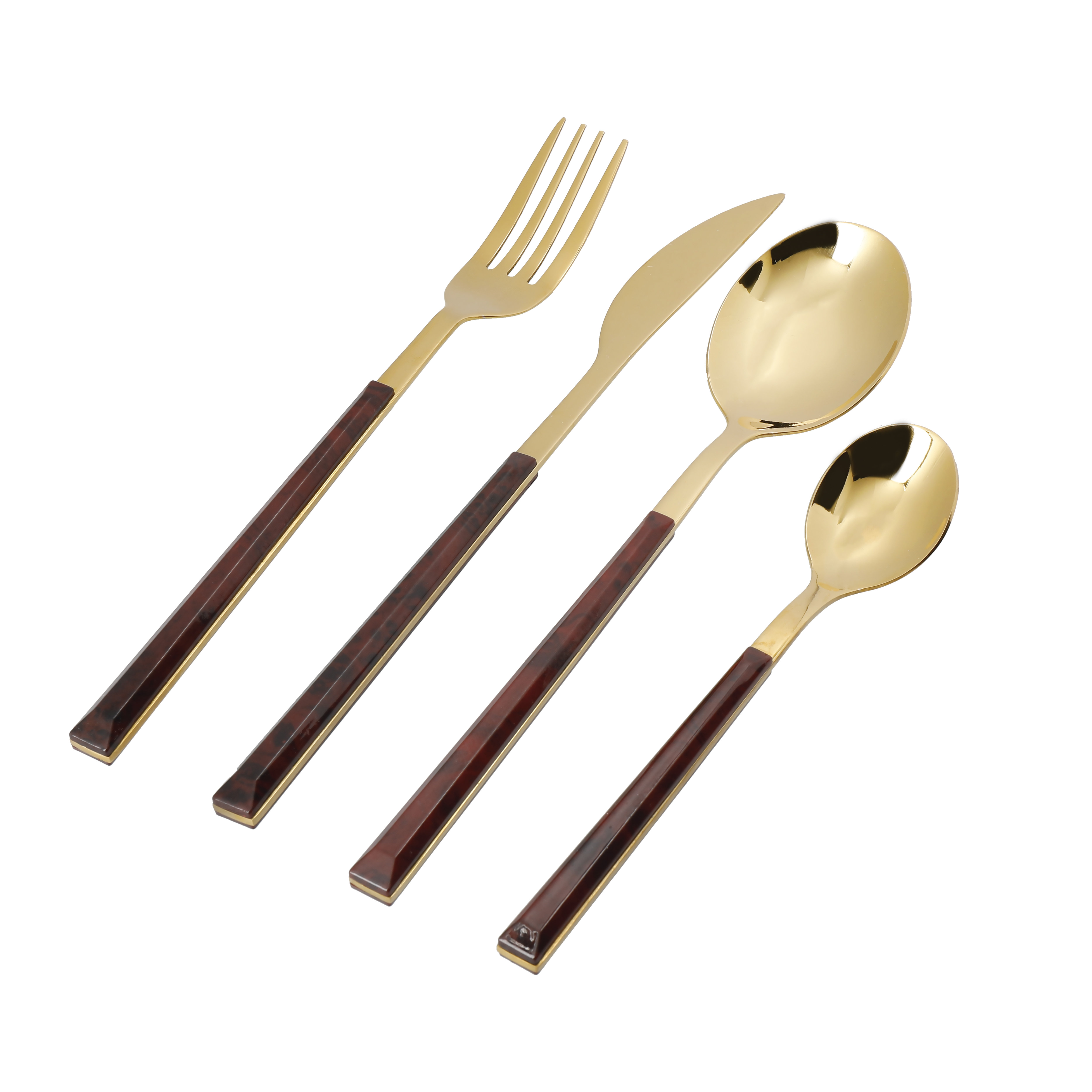 Mikasa 16-Piece Faux Tortoise Shell Cutlery Set, Stainless Steel ...