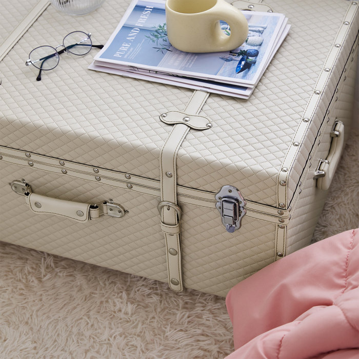 DormCo Texture Brand Trunk - Almond Taupe Diamond & Reviews | Wayfair