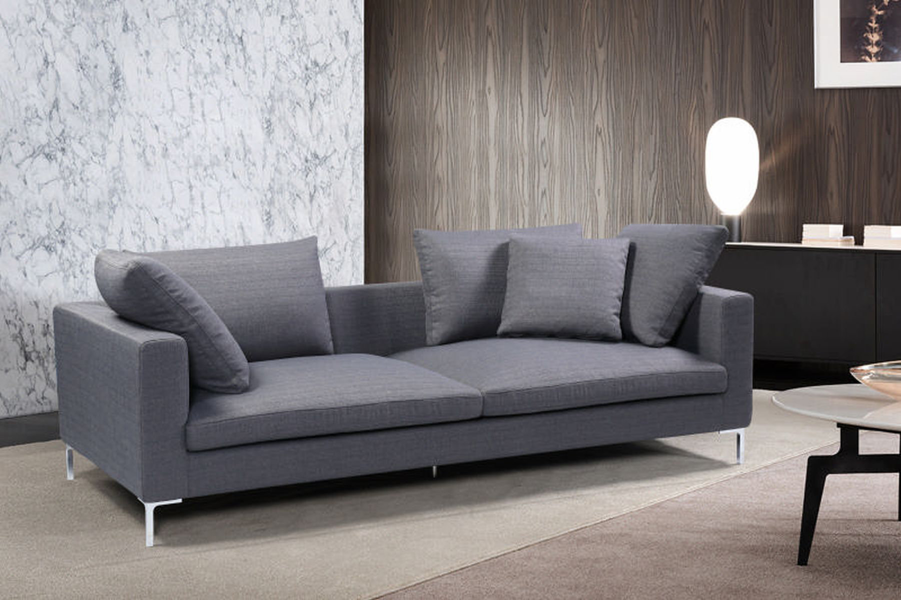 Orren Ellis Vasa 3 Seater Kalinah With Chrome Legs - Light Grey ...