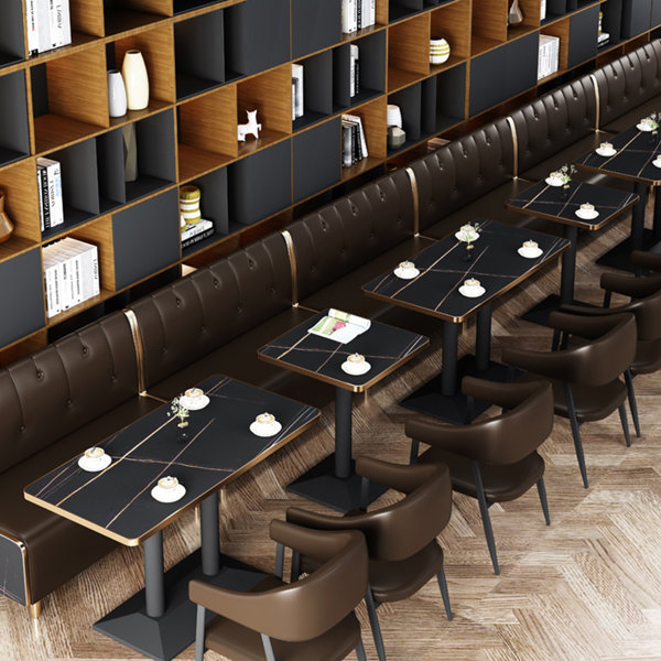 Visual card holder Modern Light Luxury Restaurant Cafe Benches Faux ...