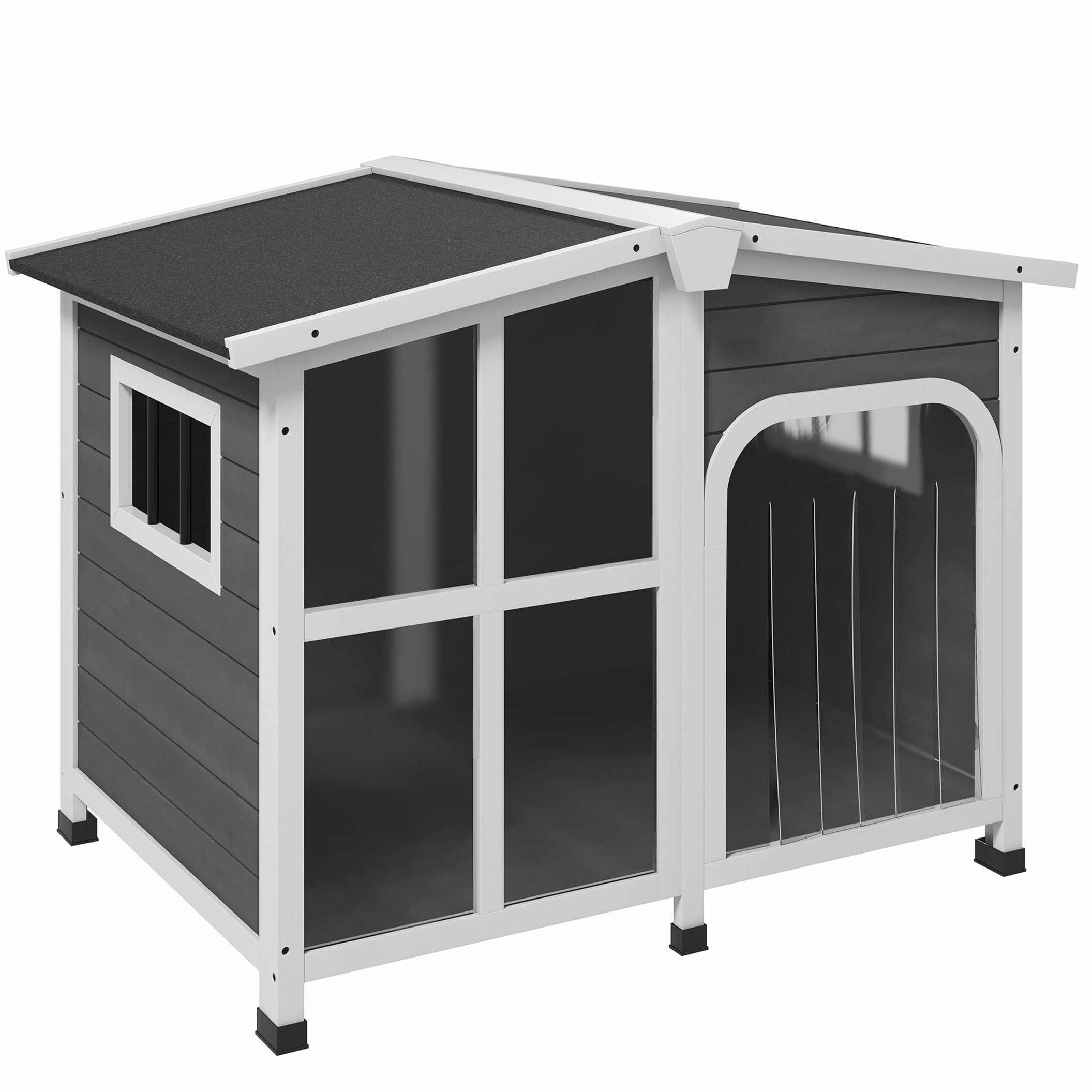 One Allium Way® Berlauda Cabin-Style Wooden Dog House for Large Dogs ...