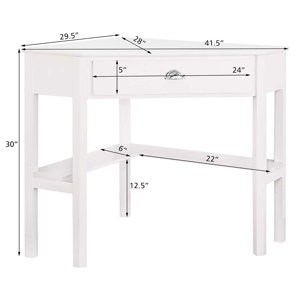 Red Barrel Studio® Corner Desk, Corner Computer Desk With Drawer For ...