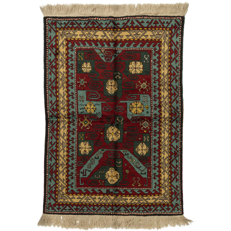 Tufenkian One-of-a-Kind 5' X 7' Wool Area Rug Red/Teal/Green/Ivory ...