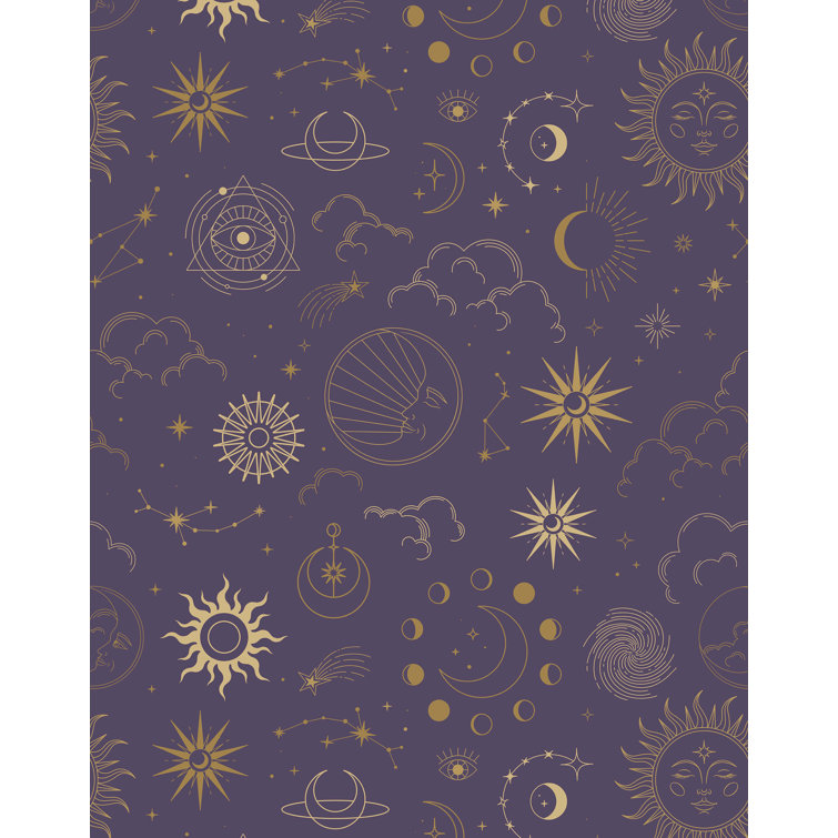 Ebern Designs Emis 7m x 75cm Matte Occult Pattern Wallpaper Roll ...