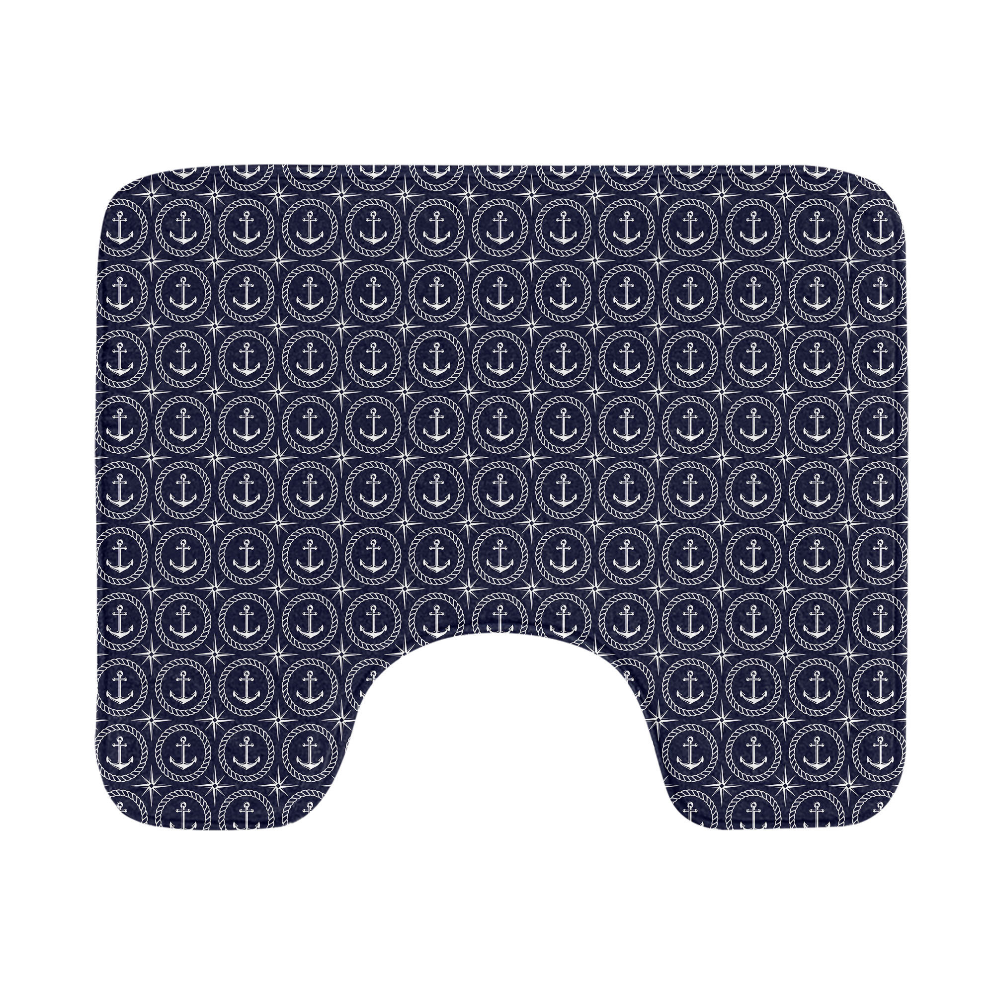 East Urban Home Navy Blue Toilet Mat U-Shape Bathroom Rug 20" Dark Blue ...