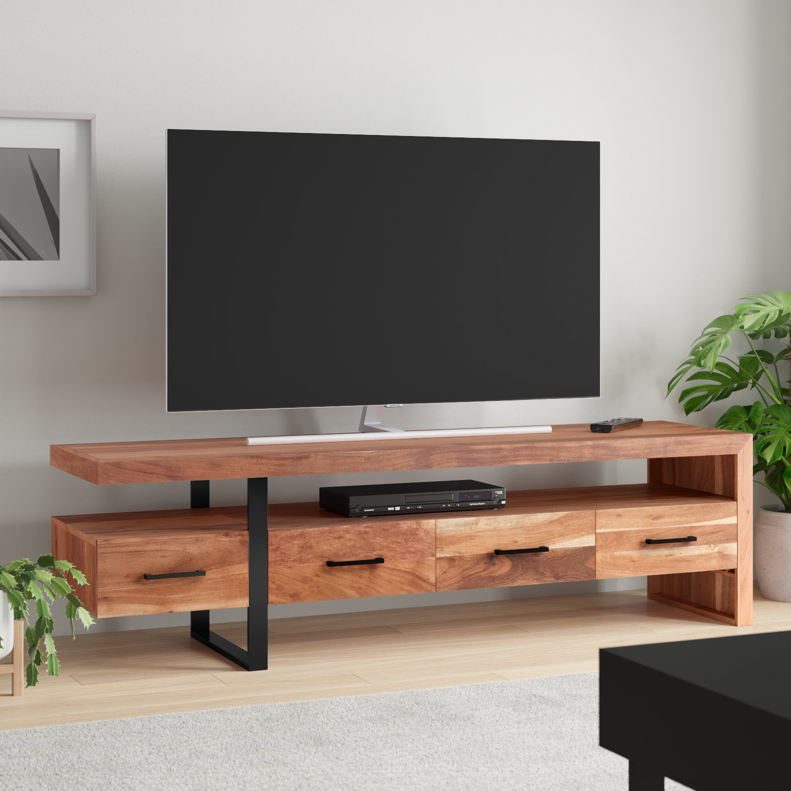 Wade Logan® Ashonte Solid Wood TV Stand for TVs up to 78" | Wayfair