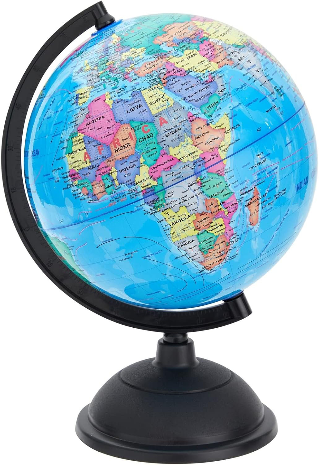 Ebern Designs Rotating World Globe with Stand for Kids Learning, 8-inch ...