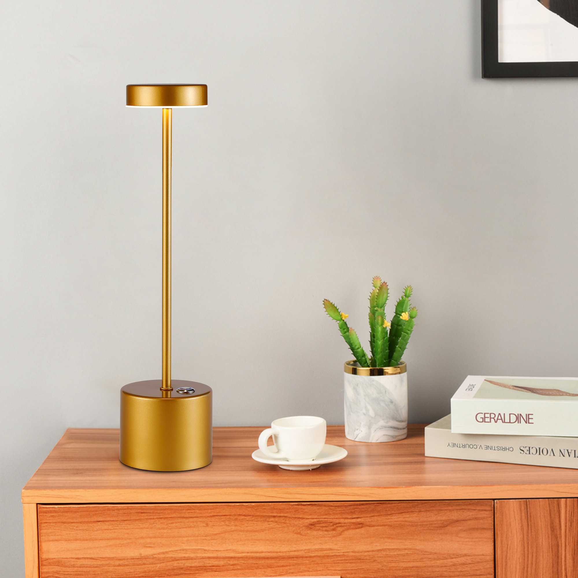 Everly Quinn Cordless Table Lamp, Portable Battery Powered LED Desk ...