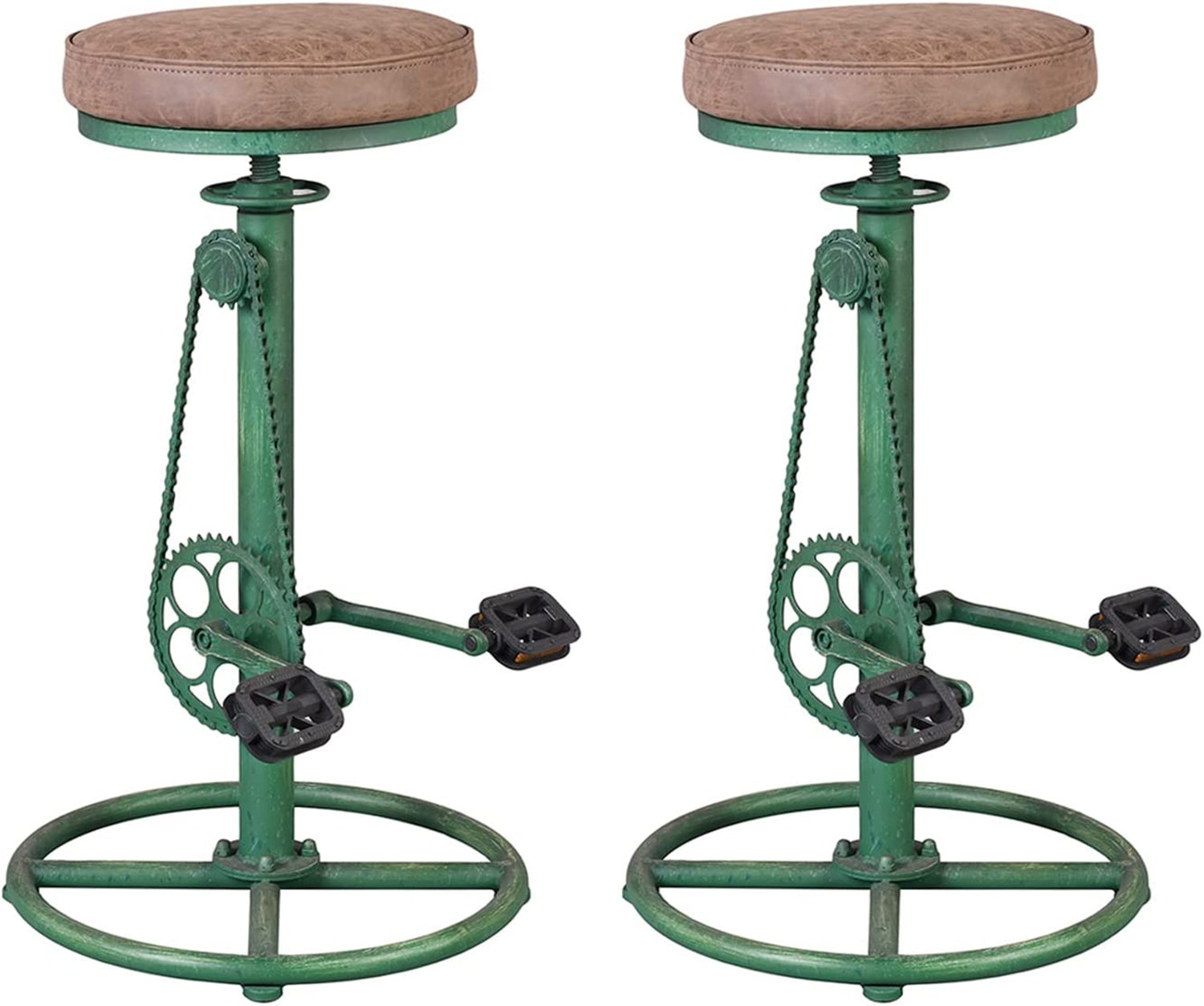 Williston Forge Rustic Swivel Adjustable Bike Stool-29-37" Kitchen ...